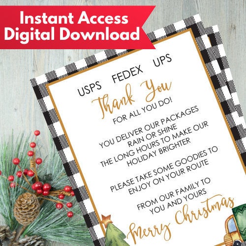 Delivery Driver Holiday Thank You Sign – modernmomlife