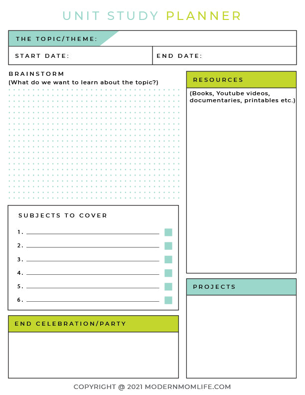 Homeschool Planner – modernmomlife