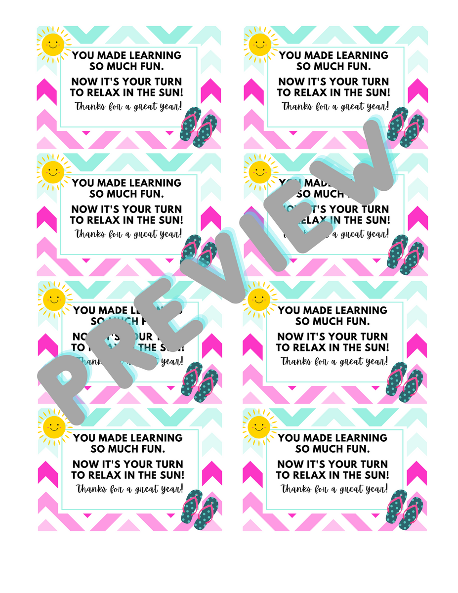 Summer Vacation Gift Tags for Teachers – modernmomlife